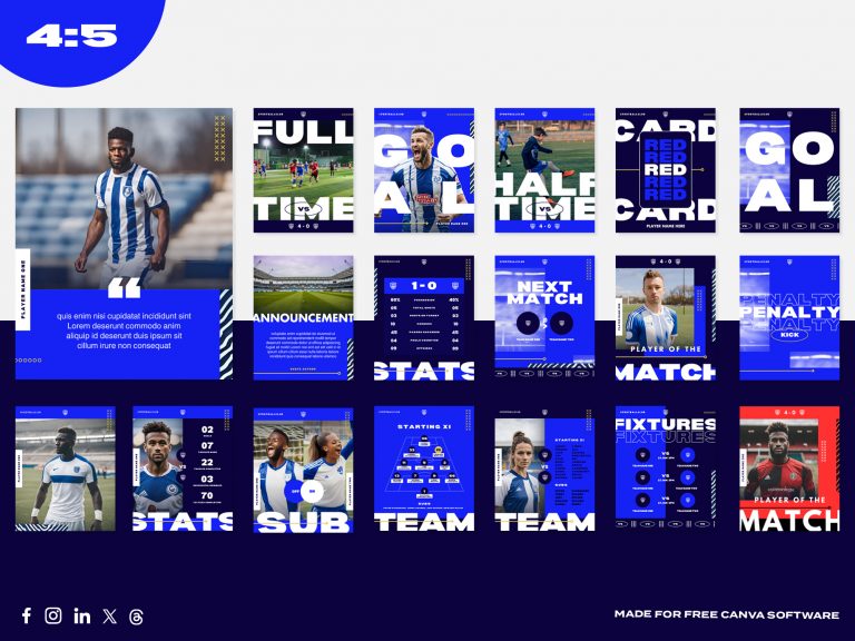 34x Canva Football Templates for Social Media - Tails Creative